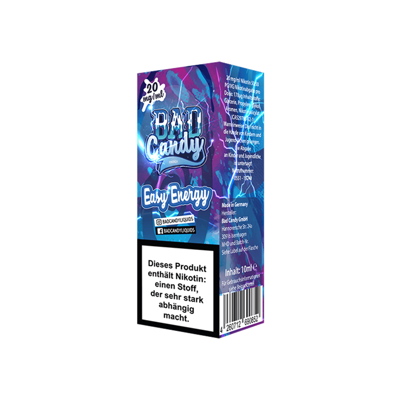 Bad Candy E-Liquid - Easy Energy - 10 ml Nikotinsalz - Nikotinsalz ...